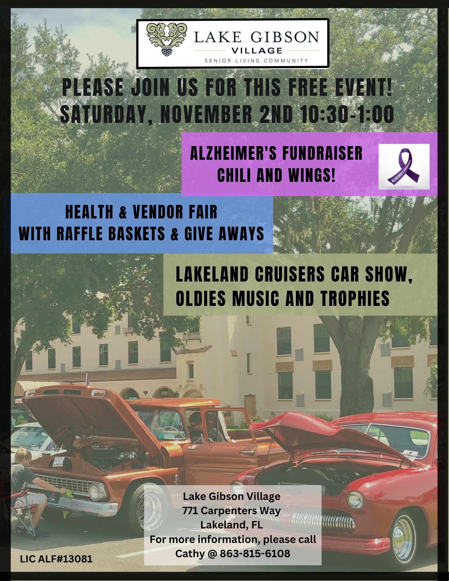 Classic Car Show with The Lakeland Cruisers - Lake Gibson Village