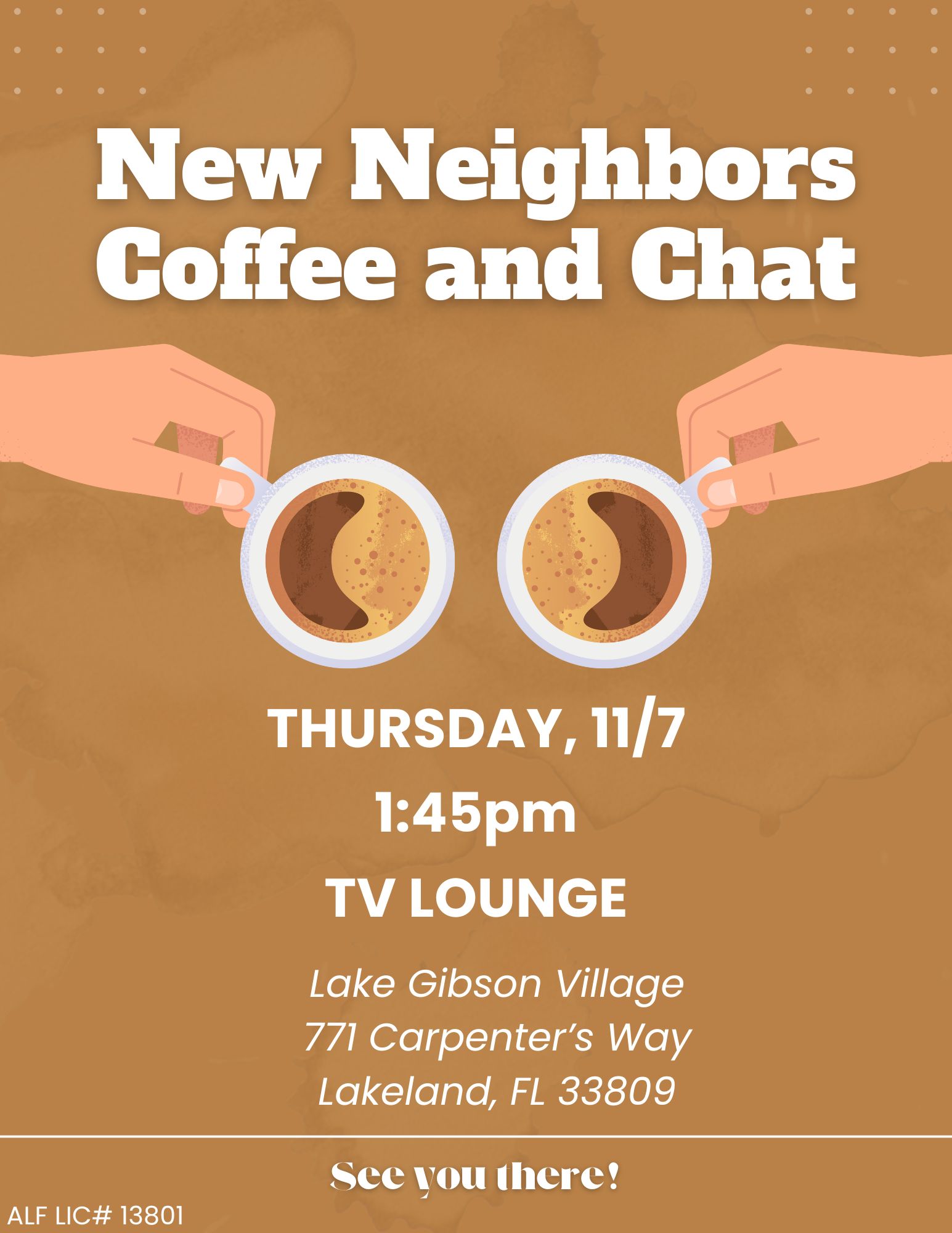 Meet Your Neighbors Coffee Chat - Lake Gibson Village