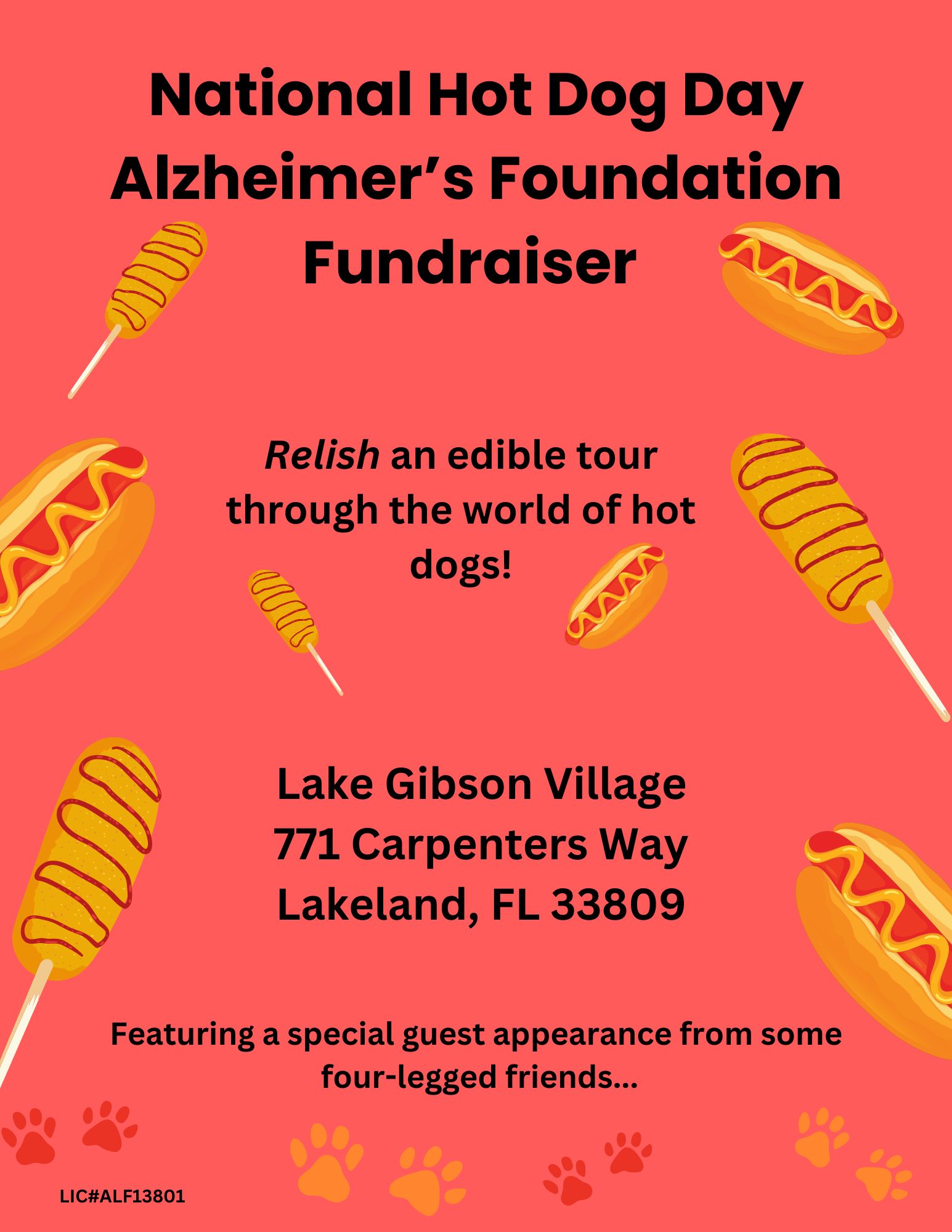National Hot Dog Day Alzheimer's Foundation Fundraiser - Lake Gibson ...